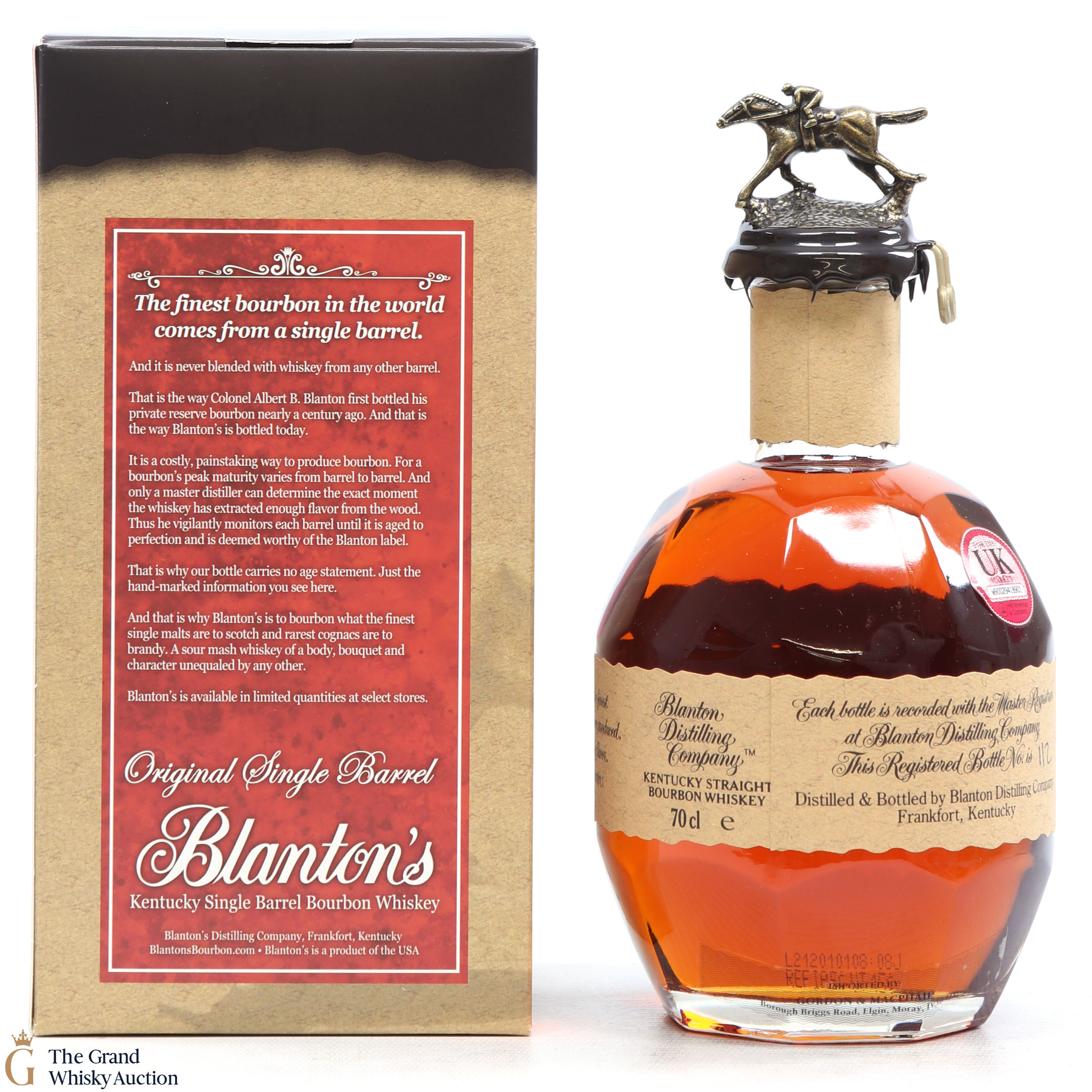 Blanton’s - Single Barrel Bourbon Original Auction | The Grand Whisky ...