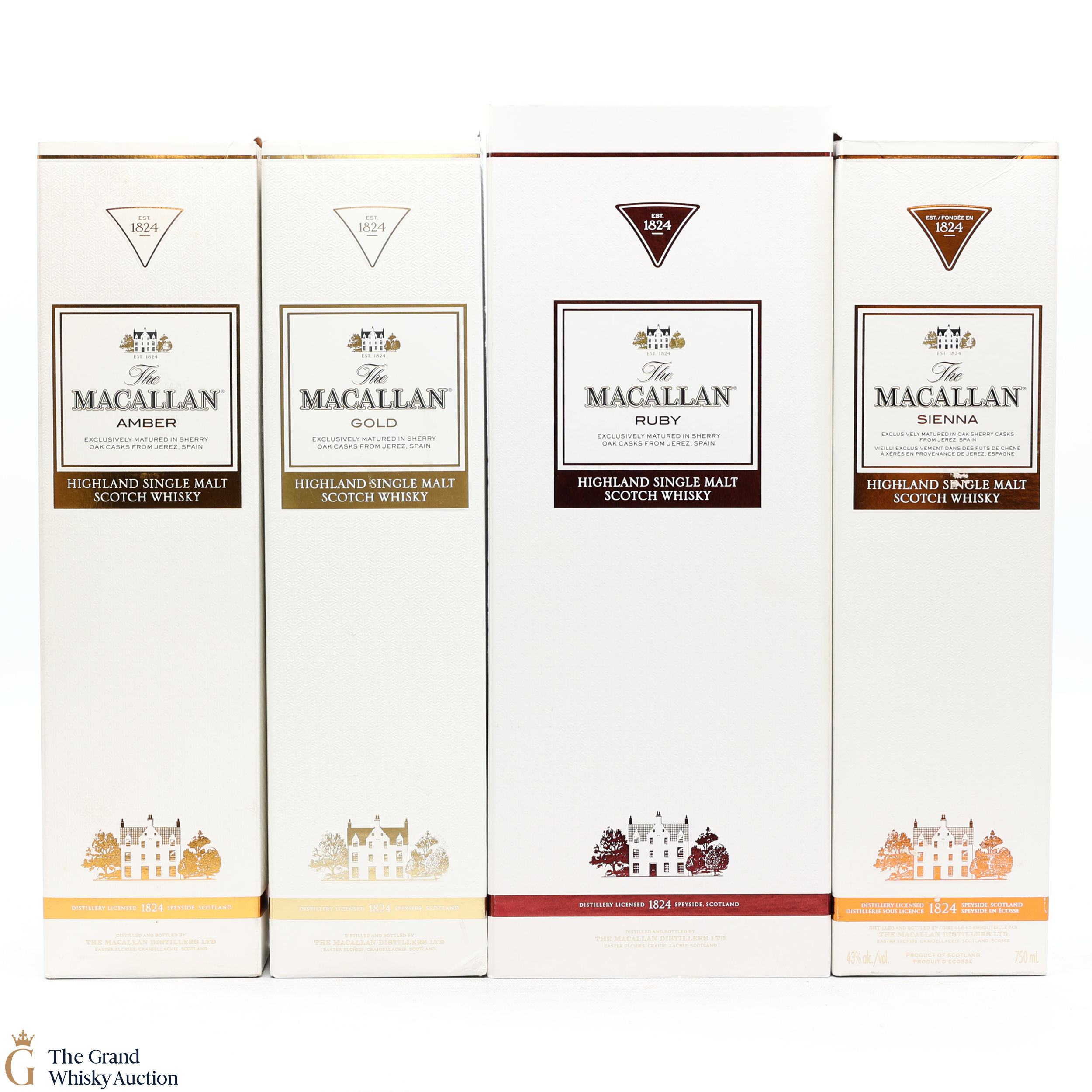Macallan - 1824 Series - Gold, Amber, Sienna & Ruby Auction | The Grand ...