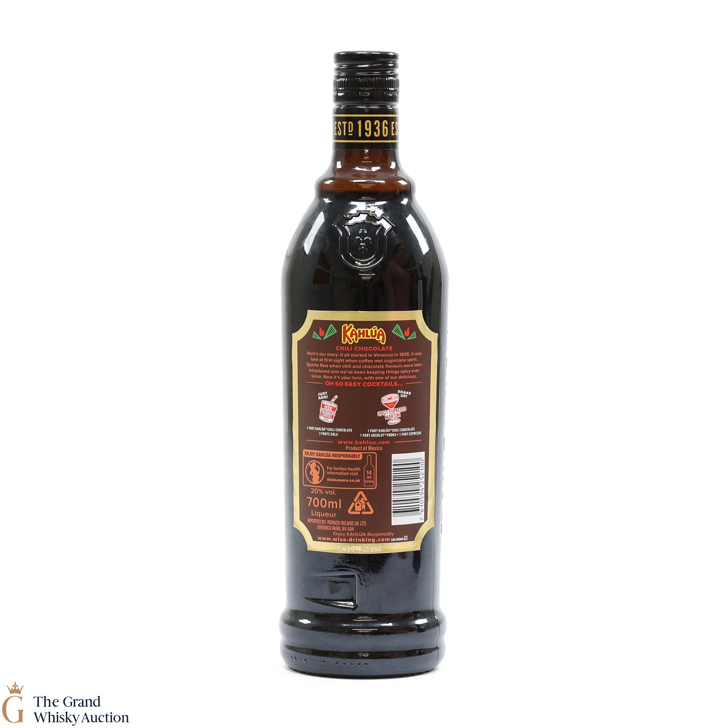 Kahlua - Chili Chocolate Coffee Liqueur Auction | The Grand Whisky Auction