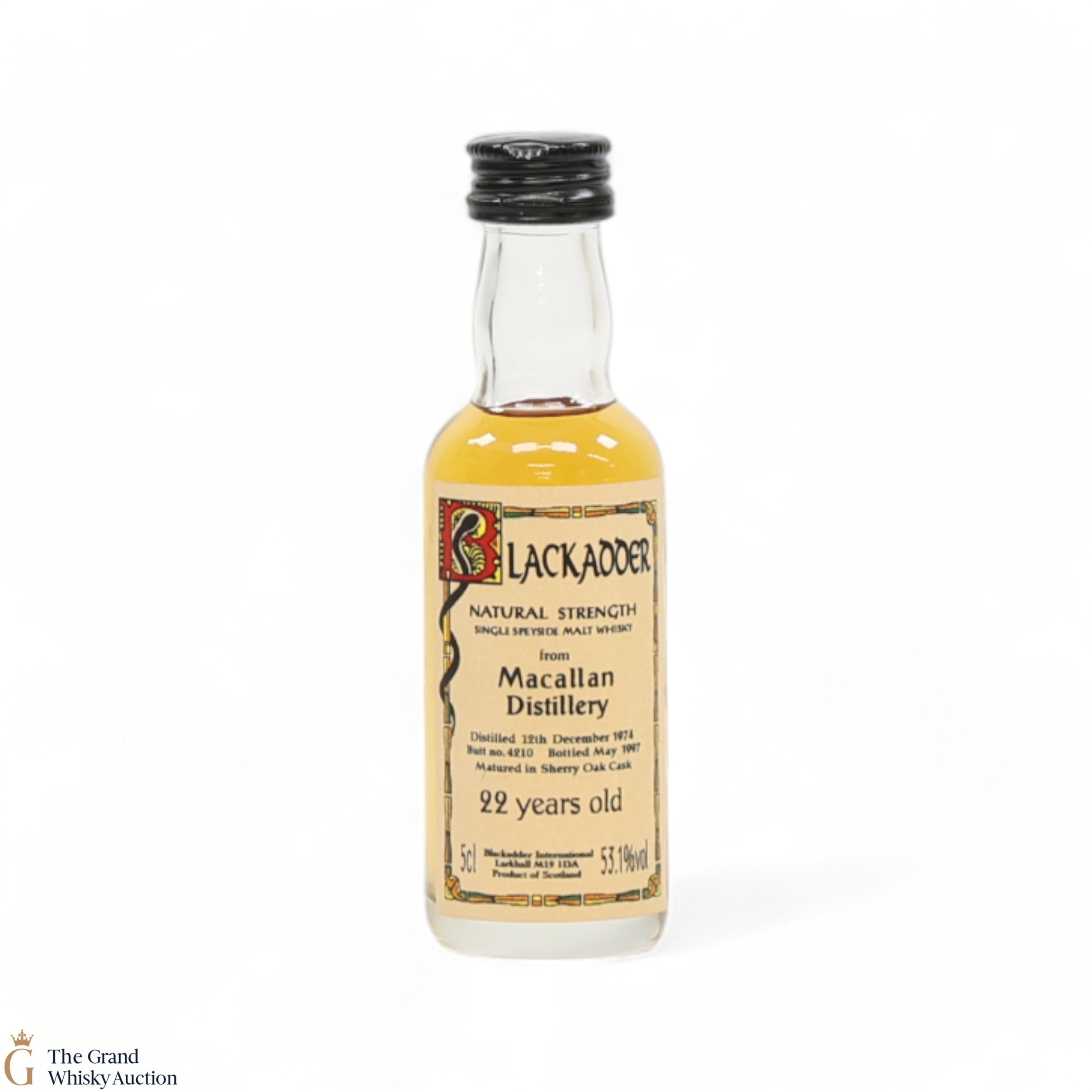 Macallan - 22 Year Old 1974 - Blackadder (5cl) Auction | The Grand ...